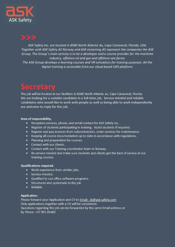 Vacancies - ASK Safety Inc.